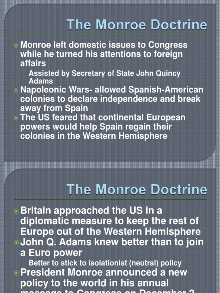 Monroe Doctrine and US Foreign Policy | PDF