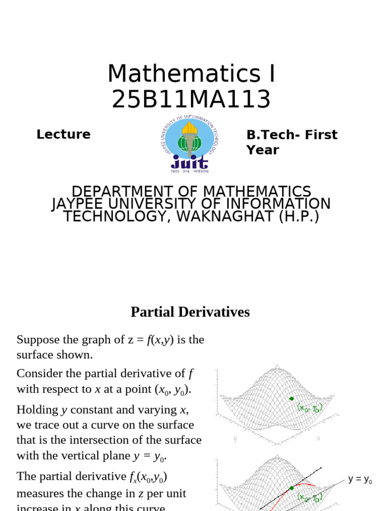 Understanding Partial Derivatives in Math | PDF | Derivative | Subtraction
