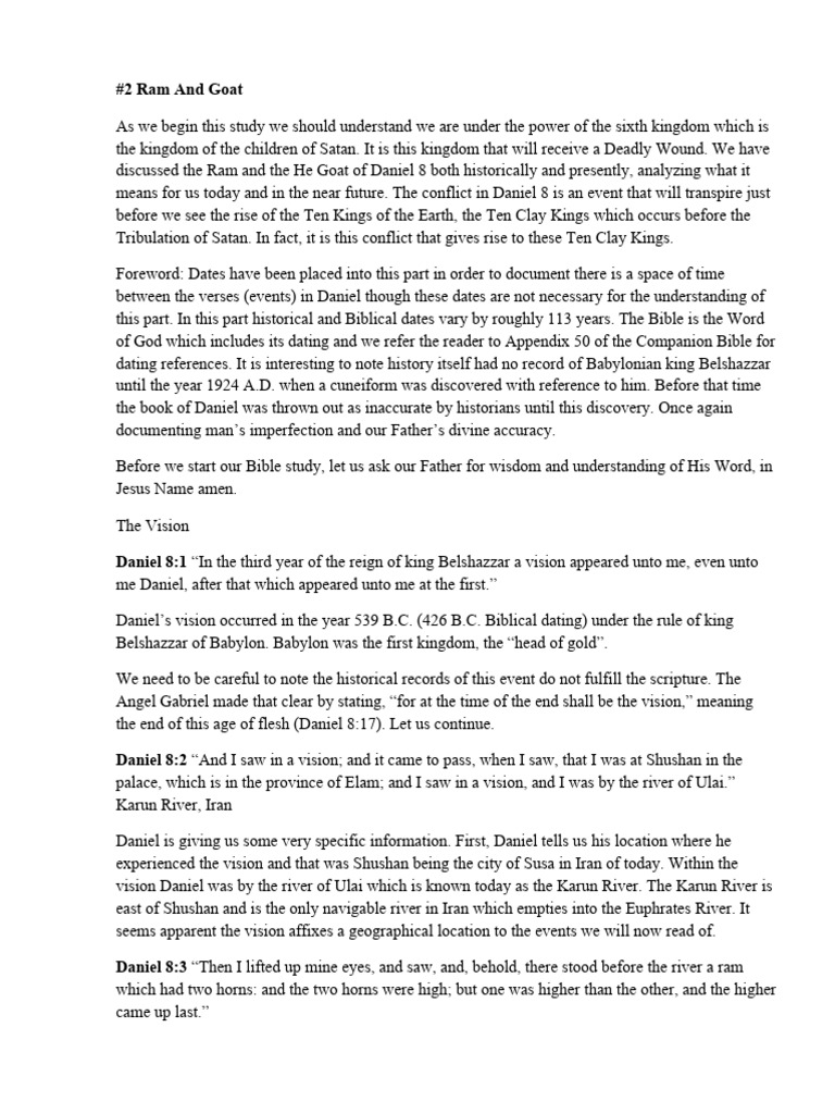 #2 Ram and Goat | PDF | Daniel (Biblical Figure) | Book Of Daniel