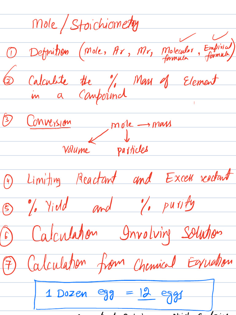 Mole and Stoichiometry For GCE and IGCSE 9 | PDF | Molecules ...