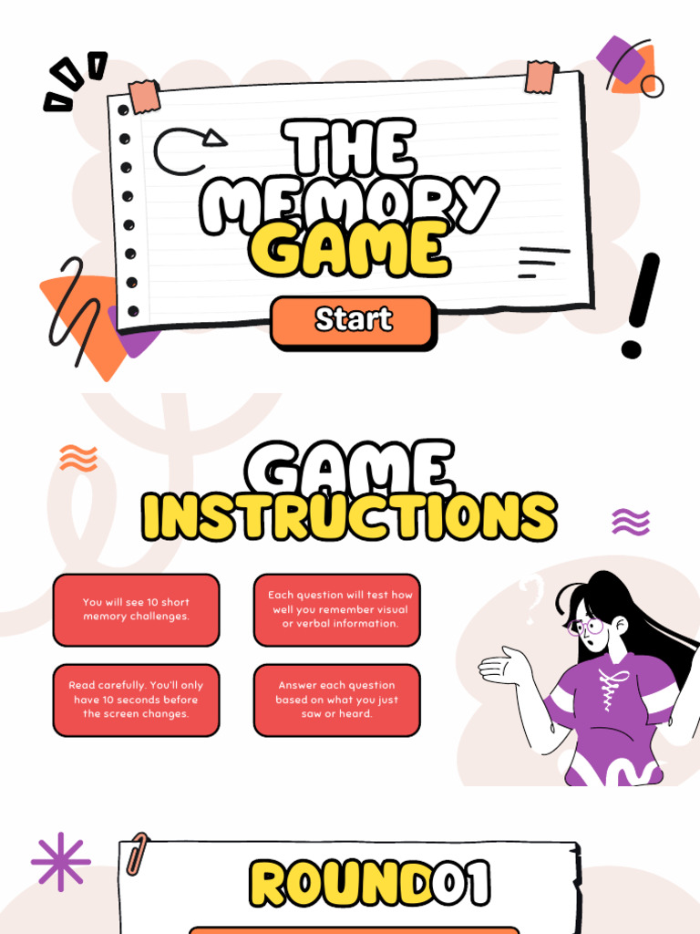 Orange Playful Memory Game Presentation | PDF