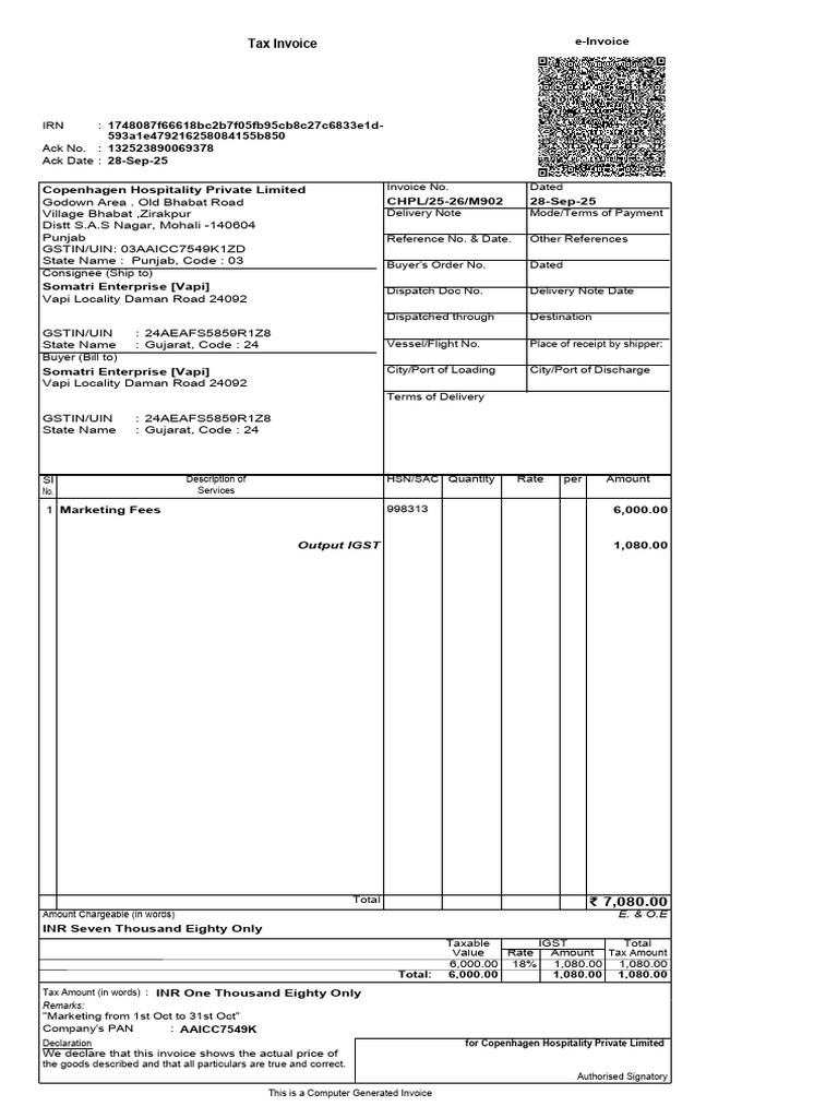 Somatri Enterprise (Vapi) | PDF | Payments | Government Finances