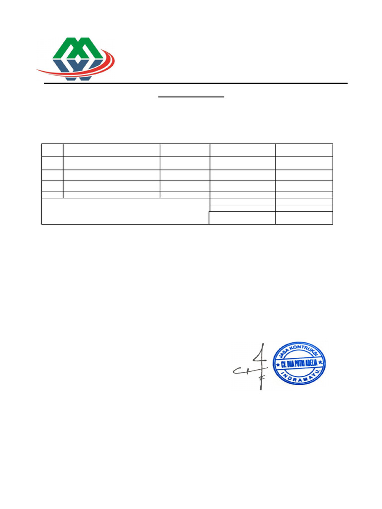 Invoice Sewa Alat Berat CV. Dua Putri Adelia | PDF