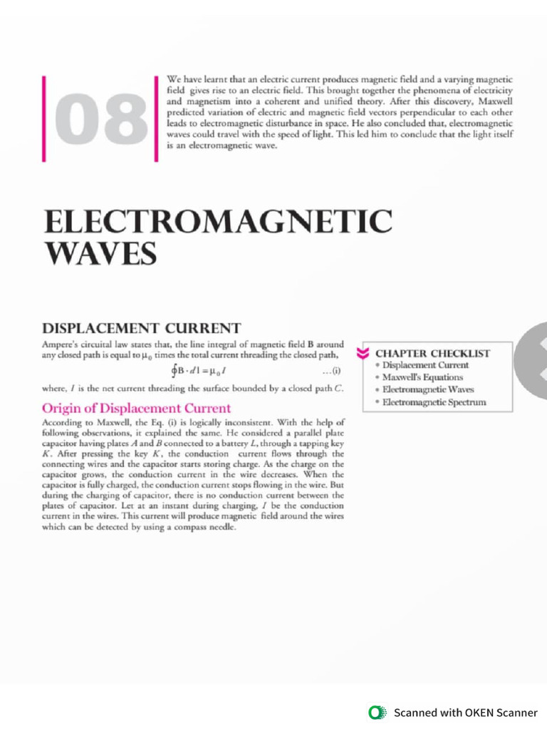 Electromagnetic Waves NCERT Notes | PDF