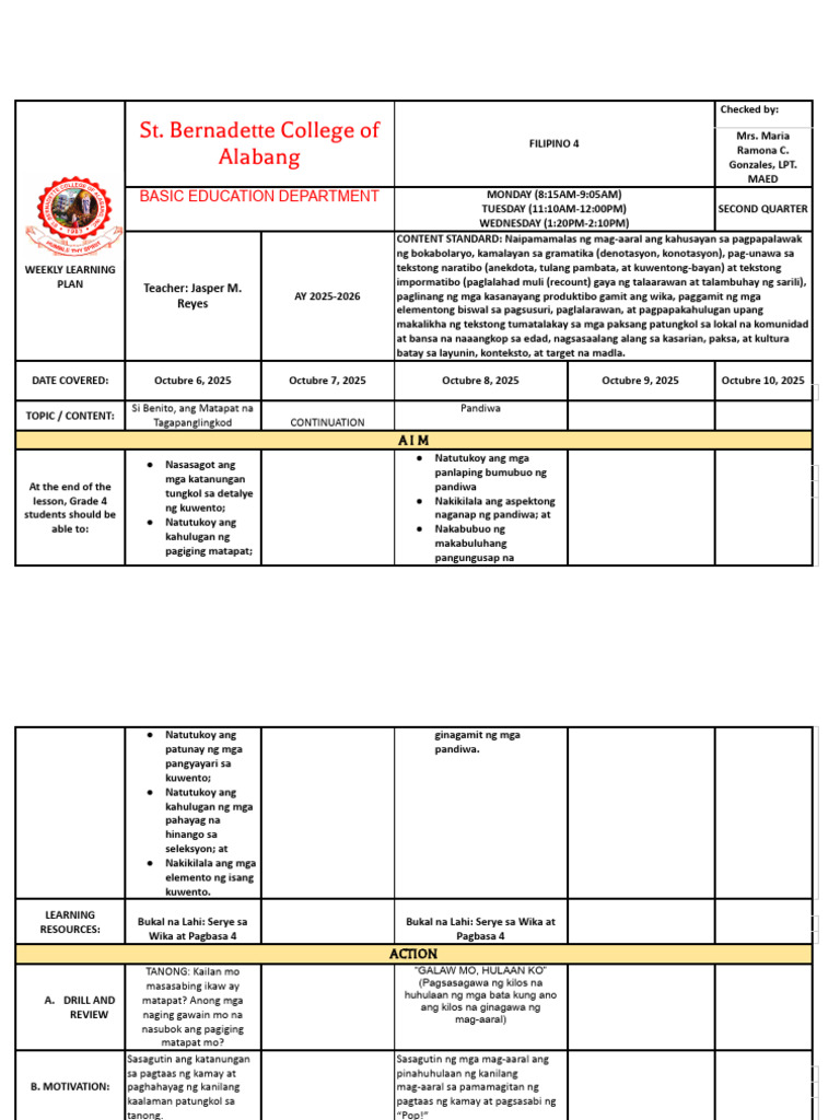 Wlpg4 - Week 12 - Filipino - Mr. Jasper M. Reyes | PDF