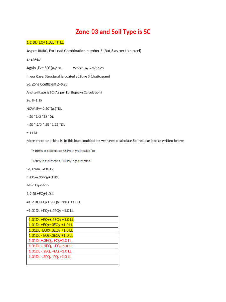BNBC Load Combinations for SC Soil | PDF | Applied And ...