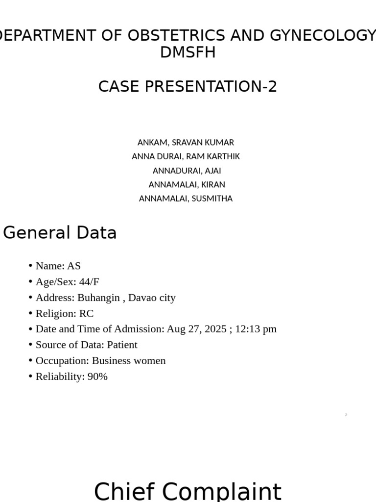Case Presentation 2-Gyn (Sep 4) Updated | PDF | Hypertension | Diseases ...