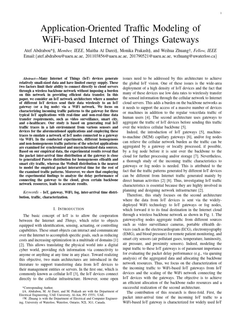 Application Oriented Traffic Modeling of | PDF | Computer Network ...