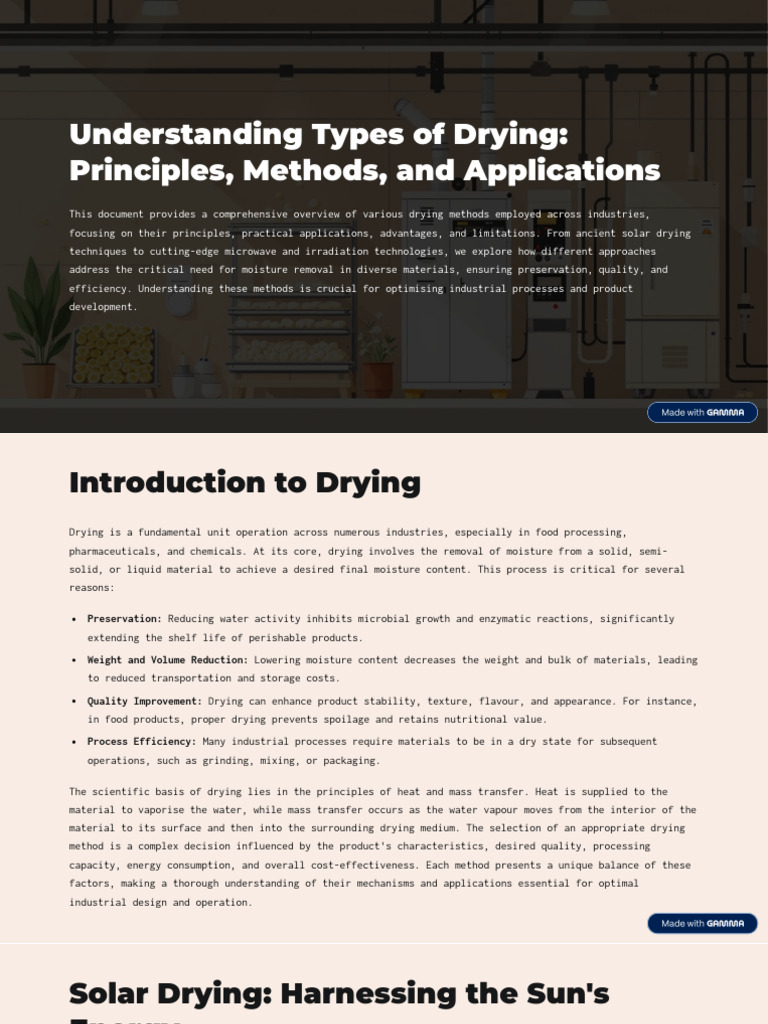 Understanding Types of Drying Principles Methods and Applications | PDF ...