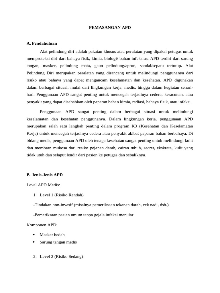 Pemasangan APD | PDF