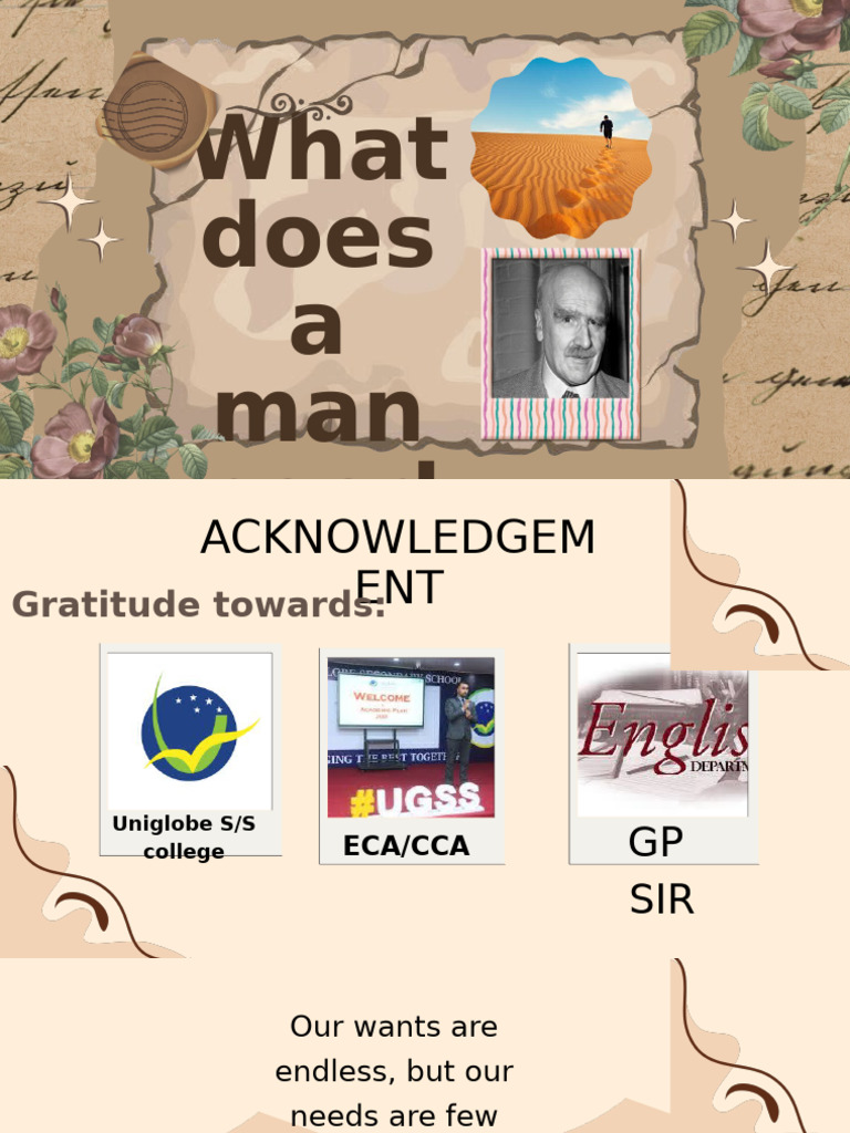 What Does A Man Need | PDF