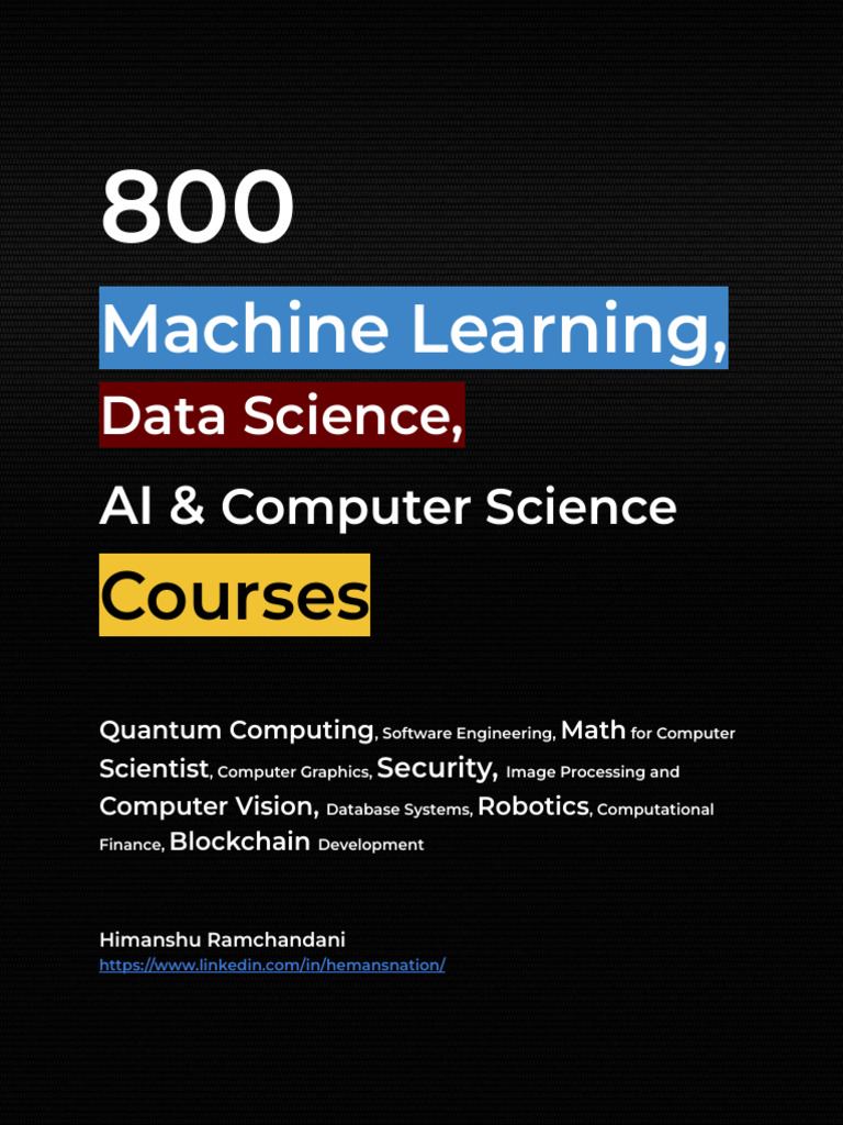 800 Ds ML Courses 1674378827 | PDF | Statistics | Computer Vision