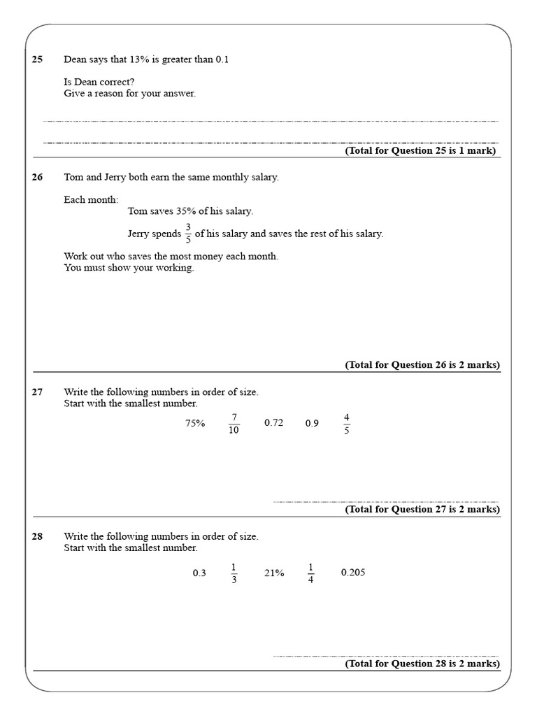 2 Fractions Decimals and Percentages | PDF