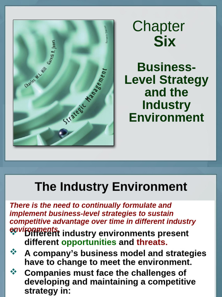 Ch06 - Business - Level Strategy and The Industry Environment (Hills ...