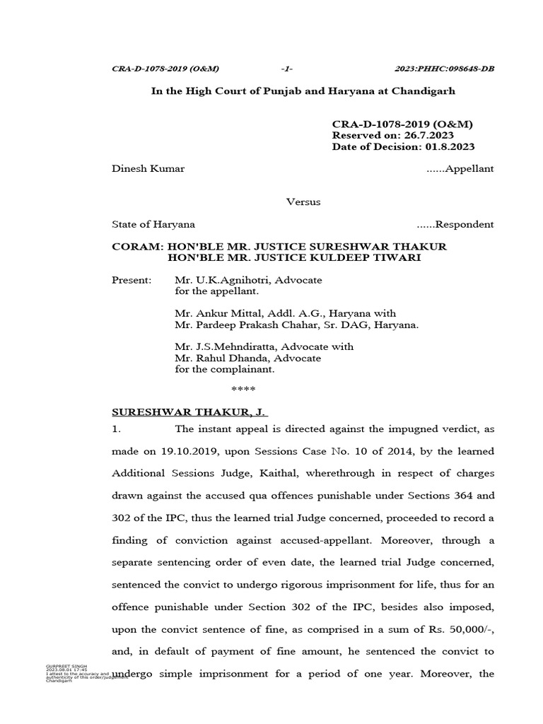 Cra D1078201901082023finalorder 2 486750 | PDF | Abdomen | Prosecutor