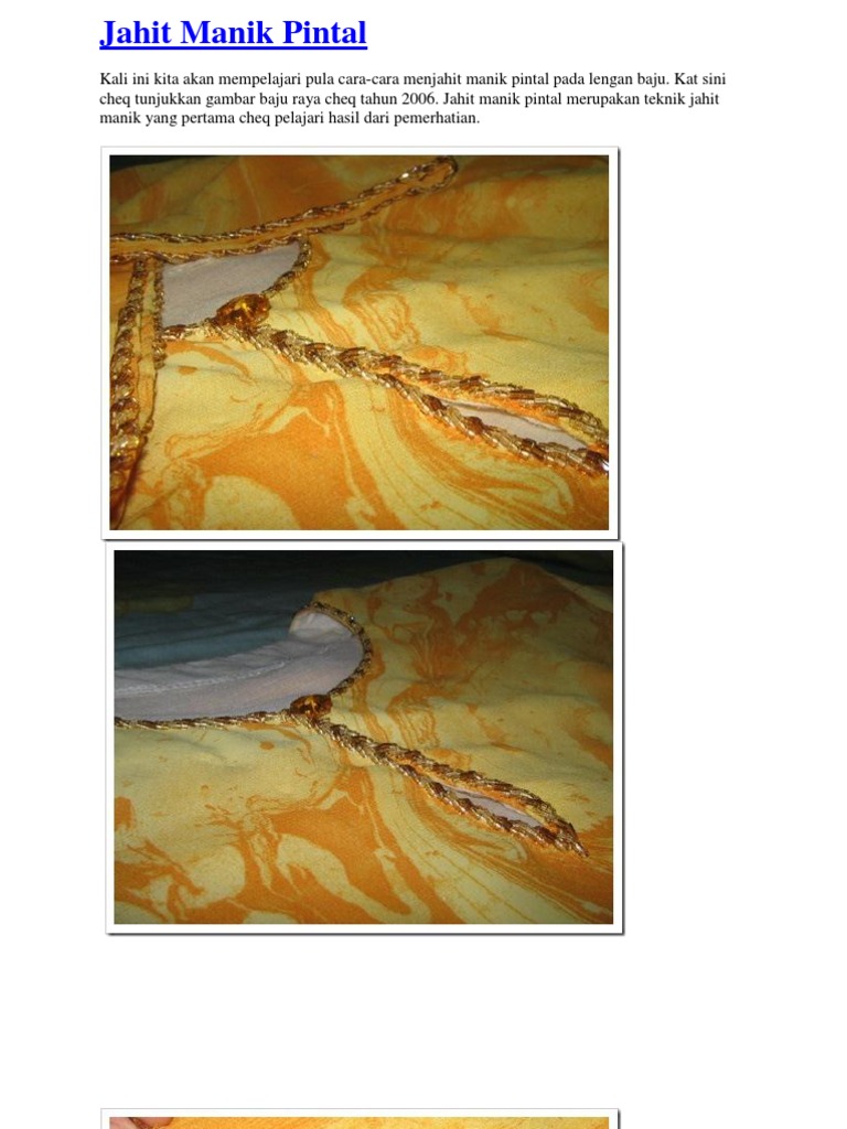 Jahit Manik Pintal | PDF