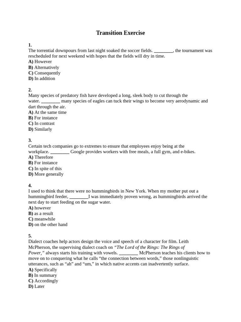 Transition Exercise | PDF | Utilitarianism