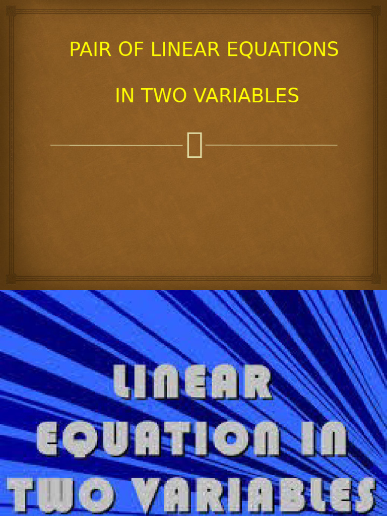 Understanding Linear Equations in Two Variables | PDF | Equations ...