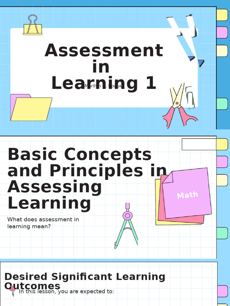 Understanding Assessment in Learning | PDF | Educational Assessment ...