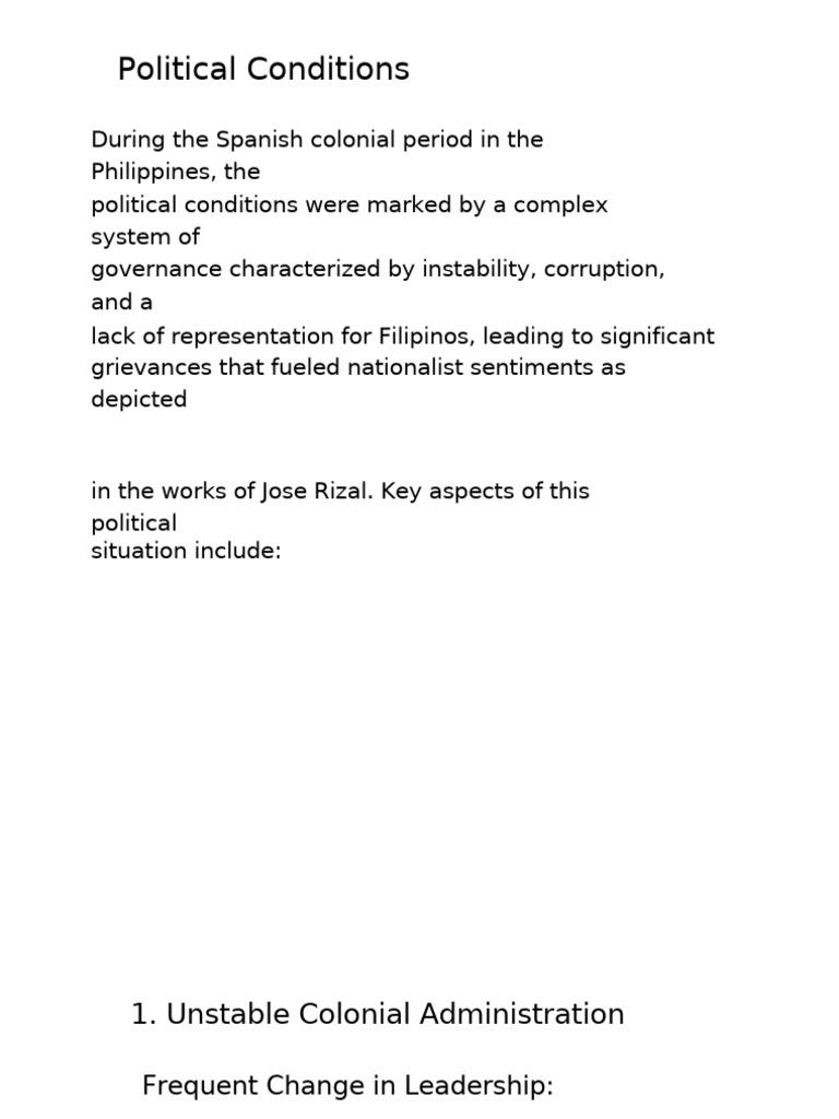 Colonial Political Conditions in the Philippines | PDF | Philippines