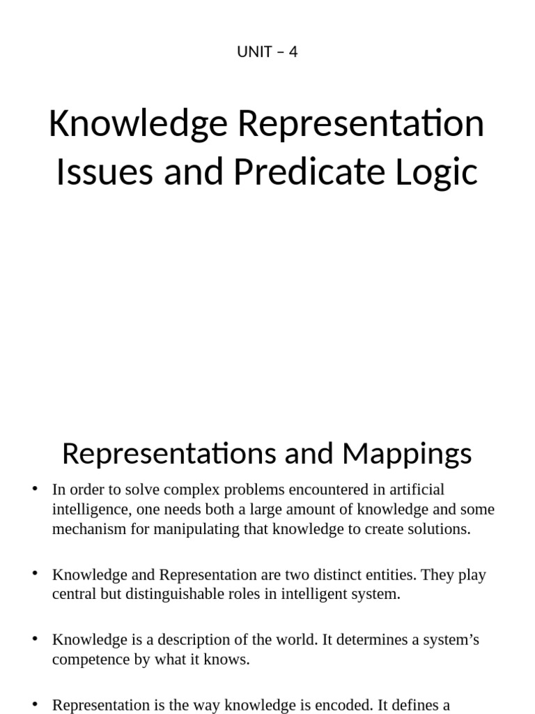 EContent_11_2025_09_01_12_16_14_Unit4pptx__2025_08_26_18_51_27 | PDF | Knowledge Representation ...