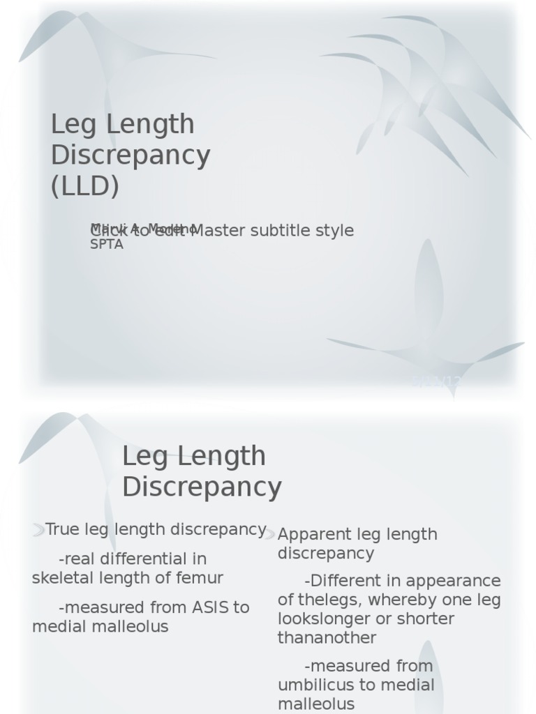 Leg Length Discrepancy | PDF | Limbs (Anatomy) | Musculoskeletal System