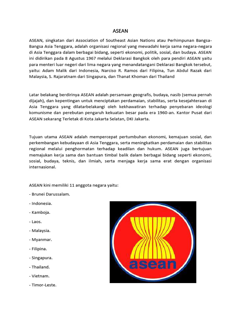 PBB dan ASEAN: Kerja Sama Global | PDF