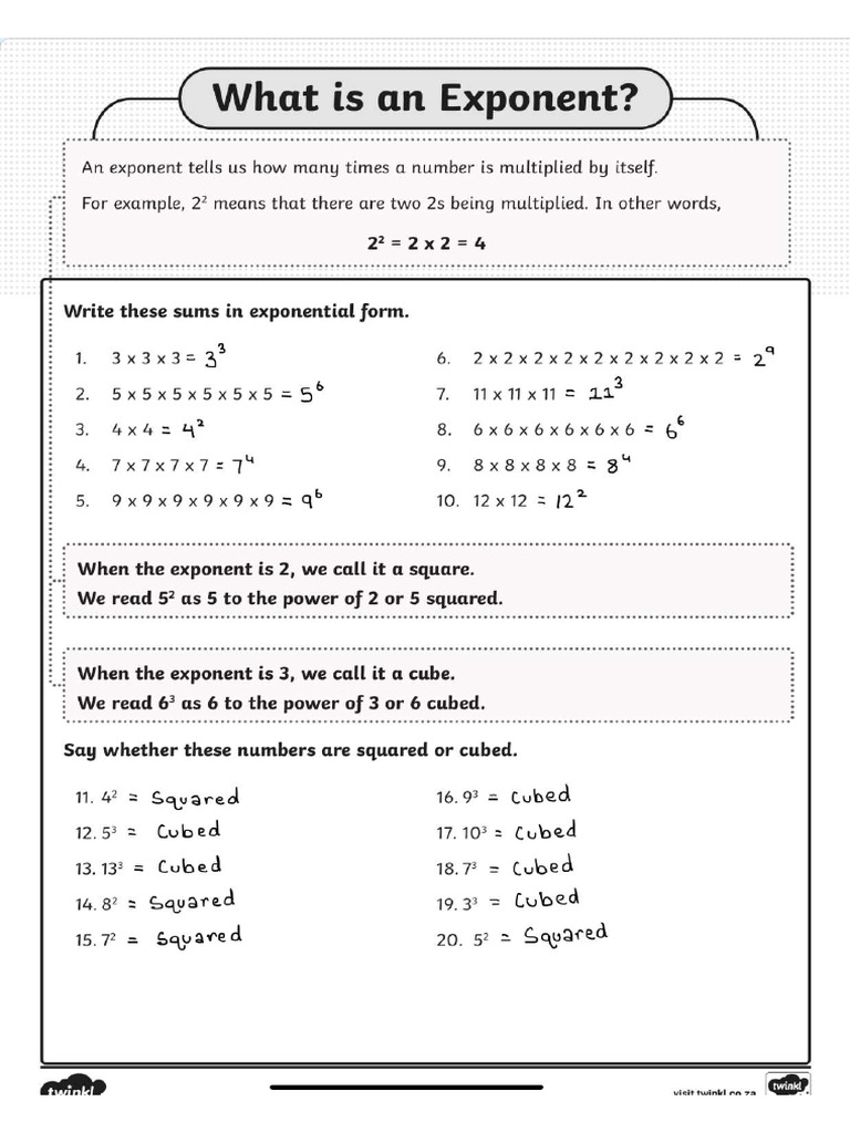 Exponents Recap | PDF