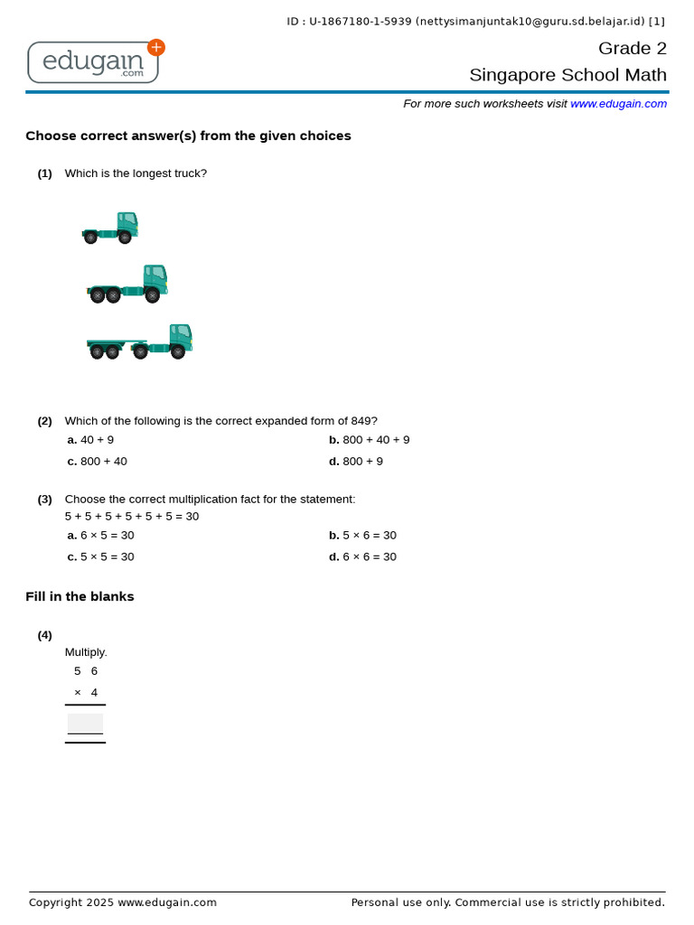 Grade2 1867180 1 5939.q | PDF | Mathematics