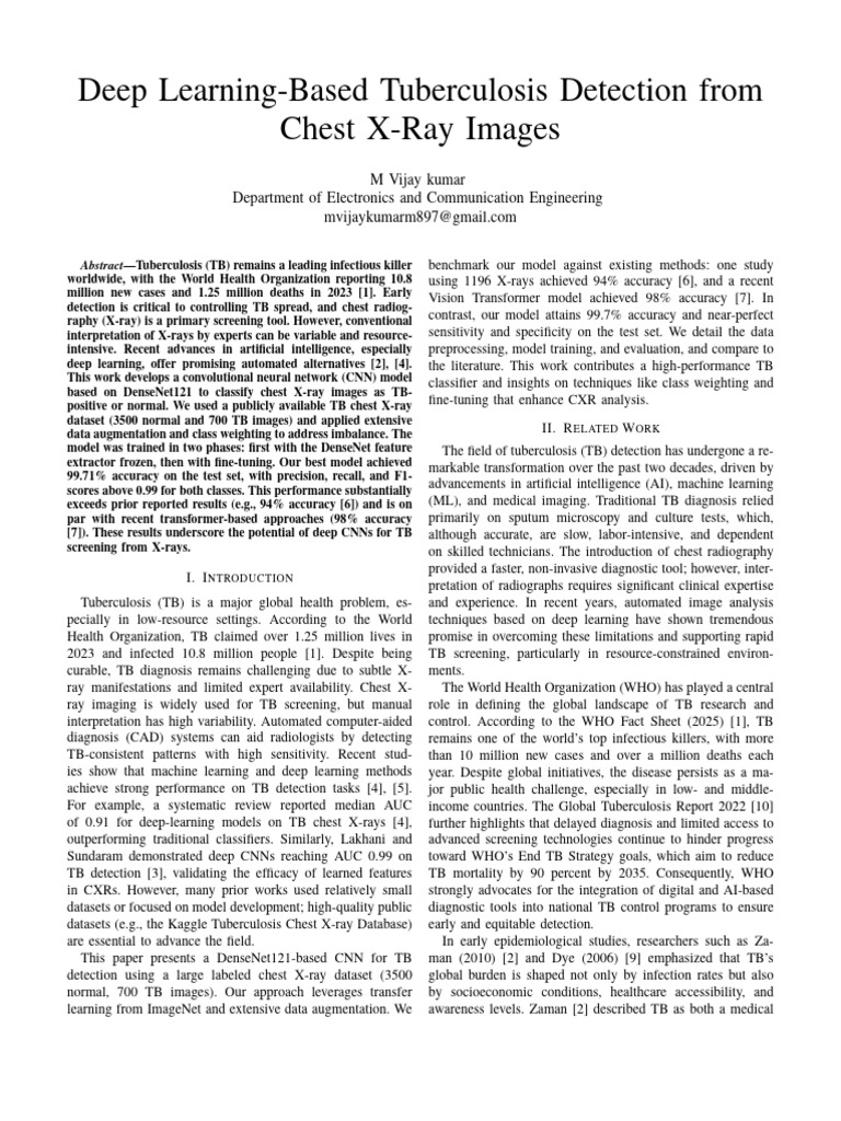 Deep Learning for TB Detection in X-Rays | PDF | Deep Learning ...