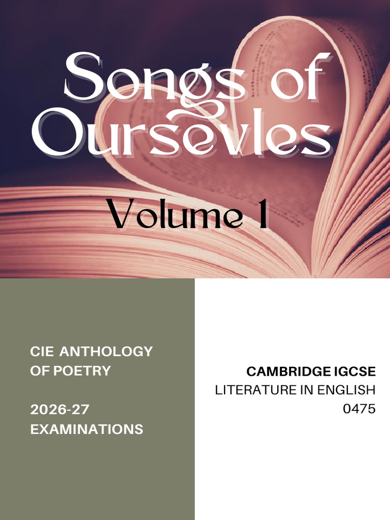 CIE Poetry Anthology 2026 27 | PDF