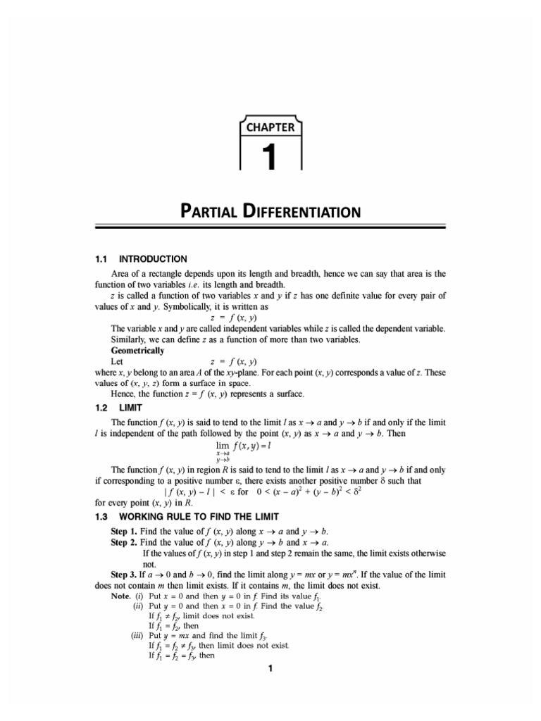 Partial Derivatives Unit 1 | PDF