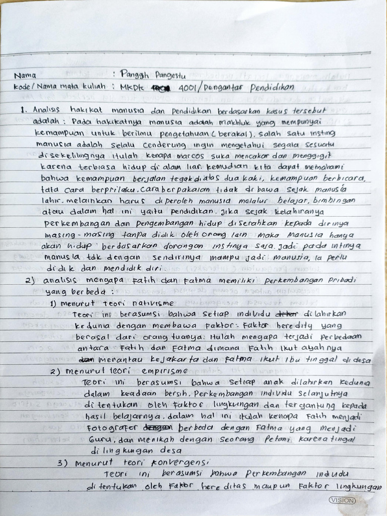 TMK 1 Pengantar Pendidikan Panggih Pangestu | PDF