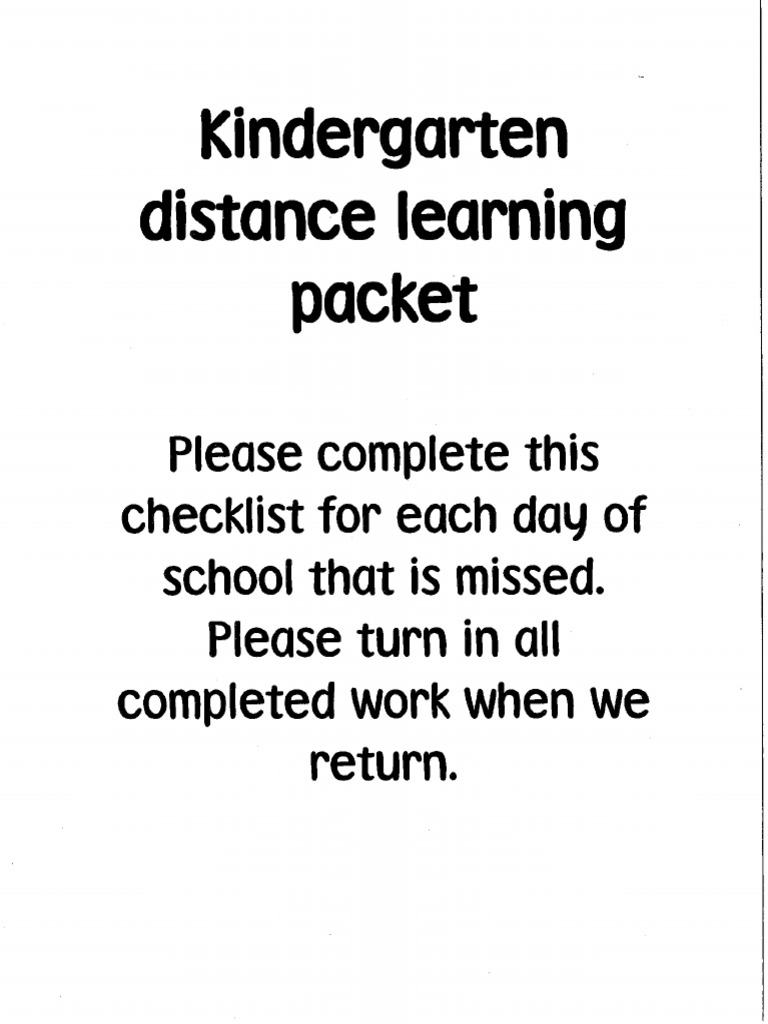 Distance Learning Packet 2020 | PDF