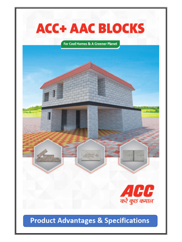 AAC blocks Product Specifications | PDF | Brick | Concrete