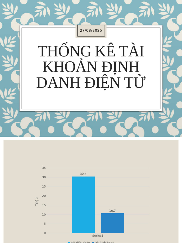 Thống Kê Tài Khoản Định Danh Điện Tử | PDF