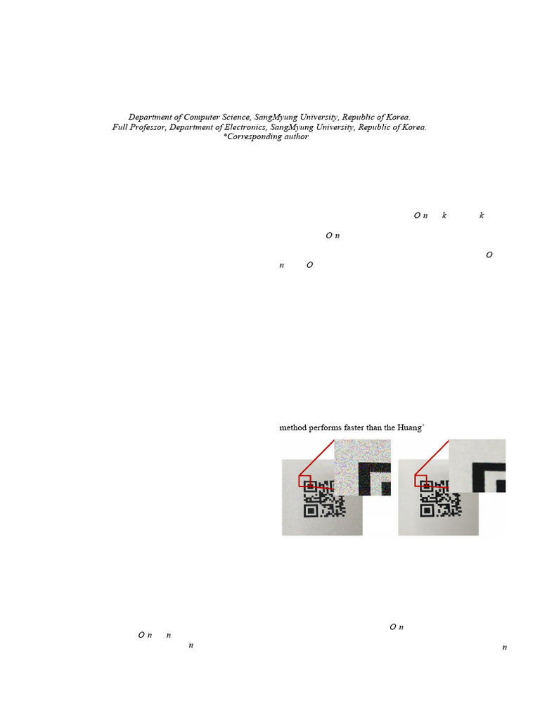 Fast Median Filtering by Use of Fast Localization of Median Value | PDF ...