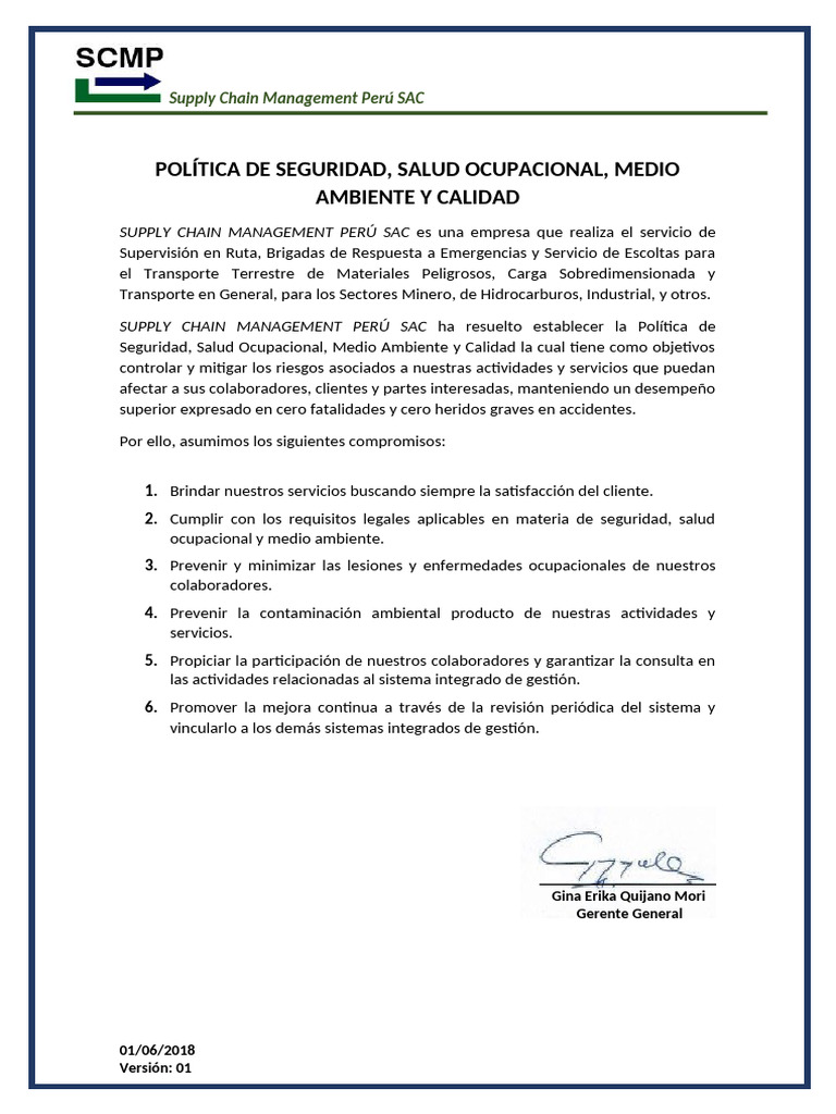 Politica Ssomac - SCMP | PDF