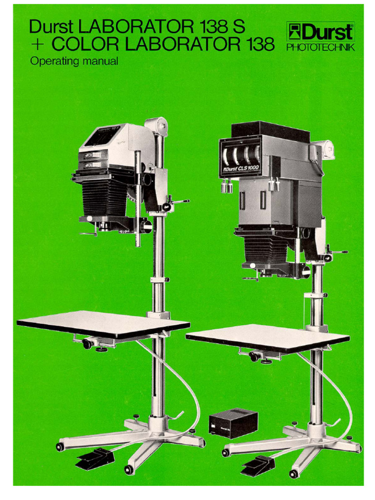 Durst Laborator 138S Operating Manual en | PDF