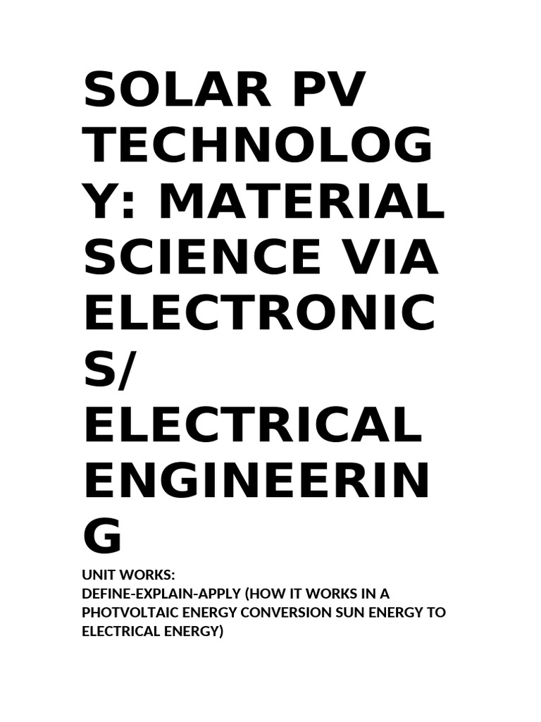 Mse 2 | PDF | Electron | Photovoltaics