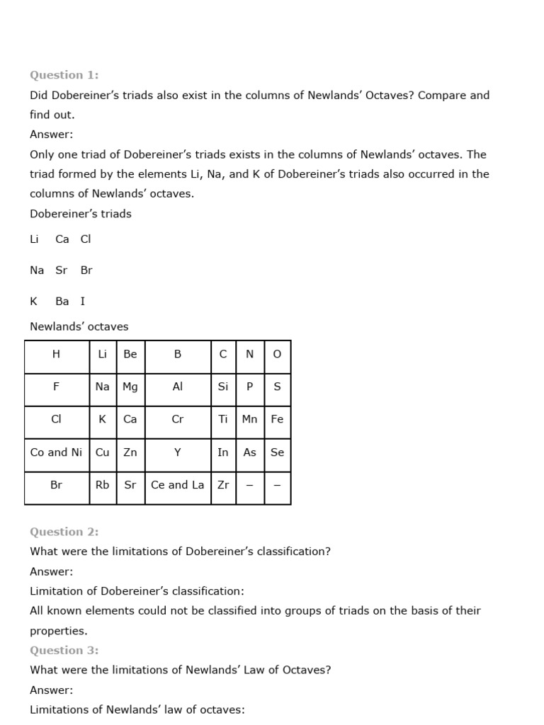 Chapter 5 - Periodic Classification of Elements | PDF | Periodic Table ...