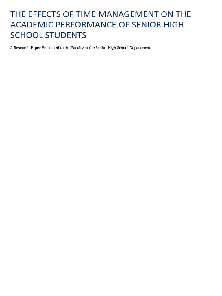 Time Management's Impact on Academic Success | PDF | Professional ...