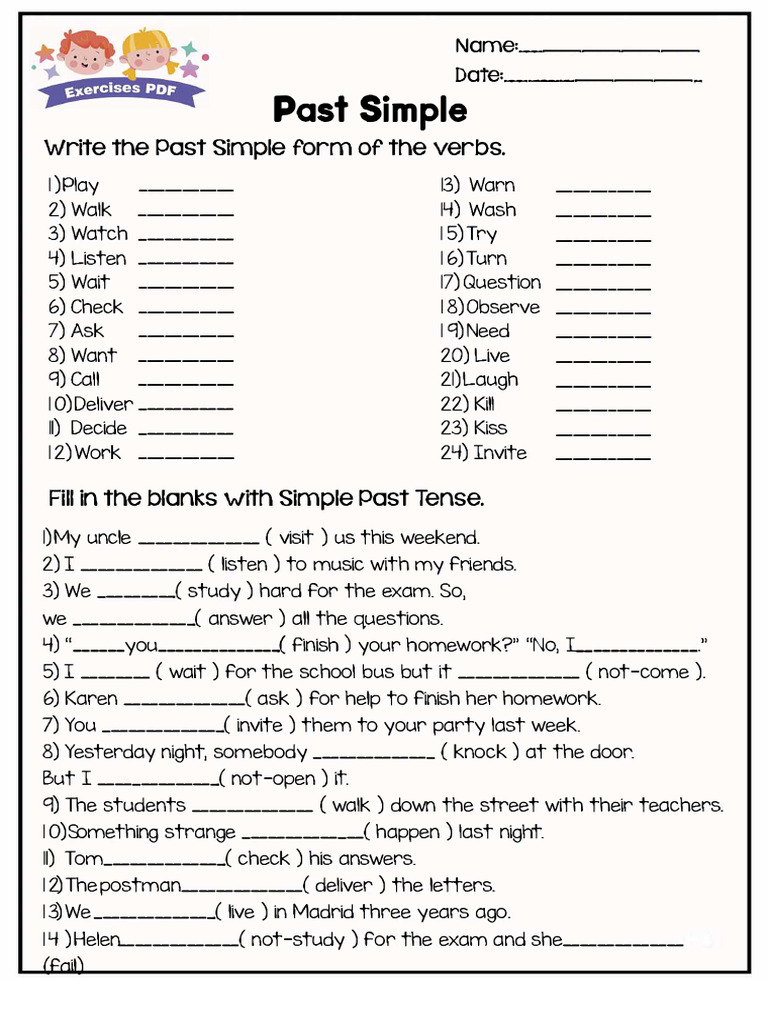 Fill in The Blanks With Simple Past Tense Compressed | PDF