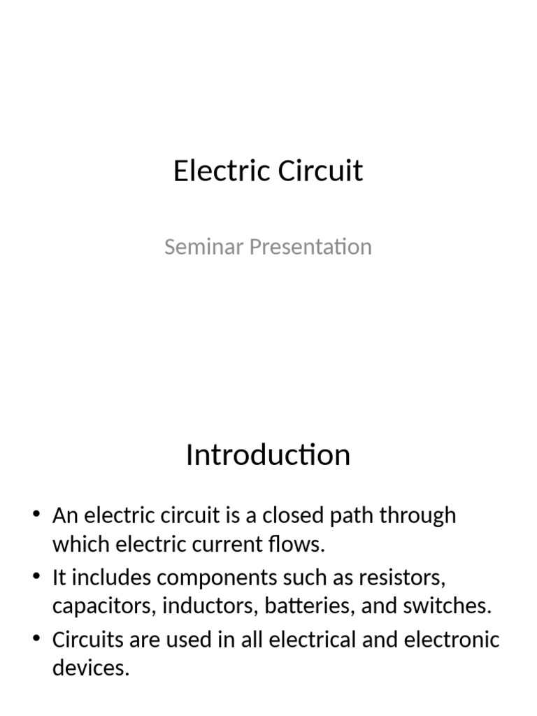 Electric Circuit Presentation | PDF