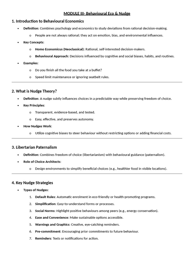 Behavioural Economics and Nudge Theory | PDF | Psychological Concepts ...