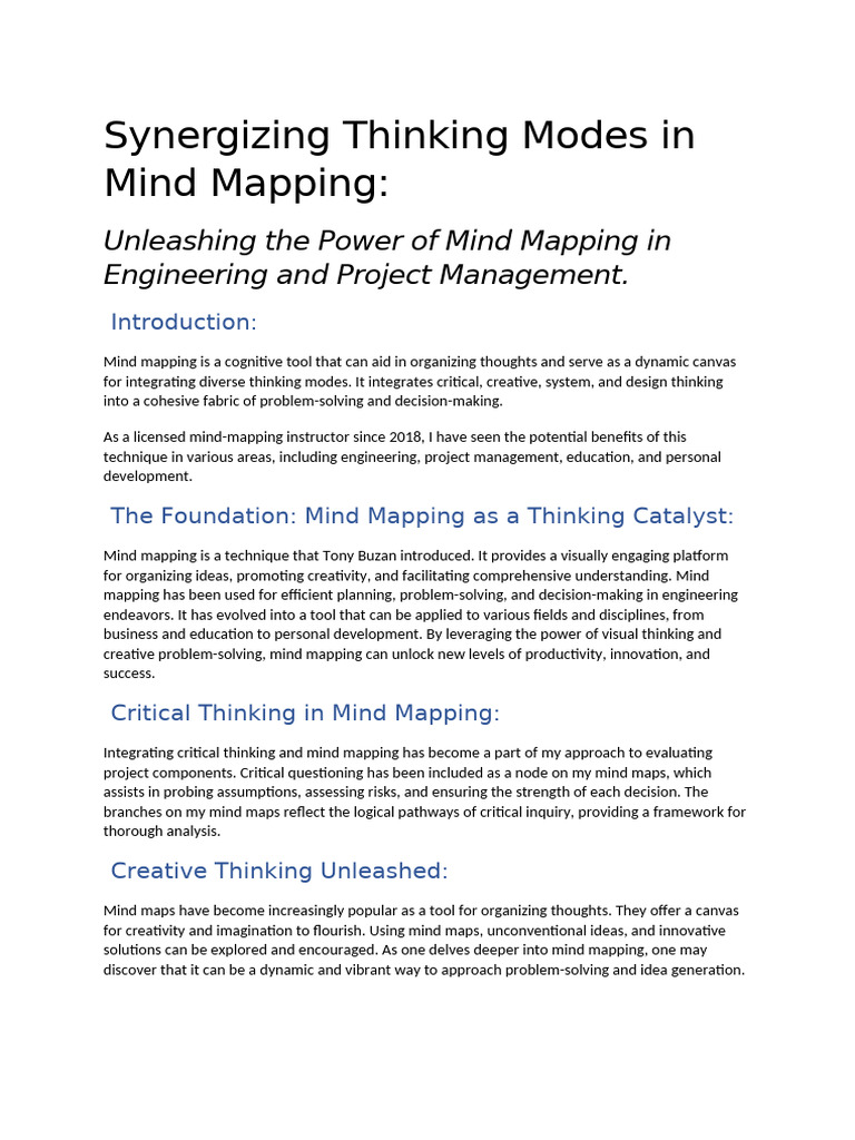 Mind Mapping for Engineering Success | PDF | Design Thinking | Mind