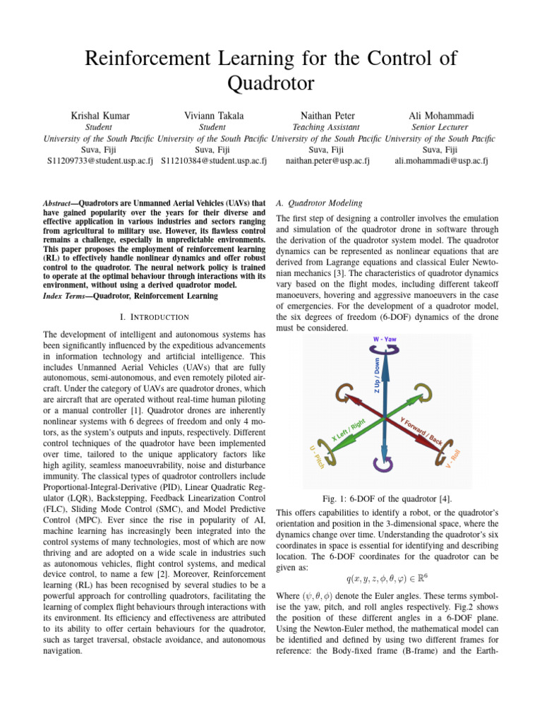 IEEE Conference Template | PDF | Unmanned Aerial Vehicle | Quadcopter