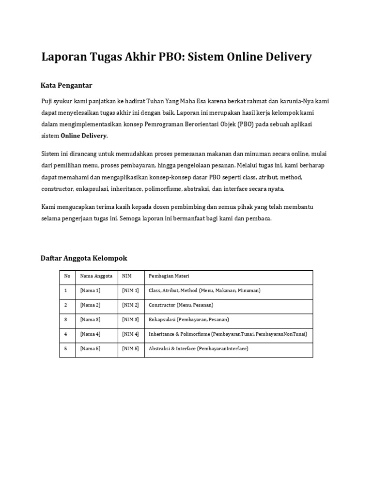 Laporan Prak Pbo Kelompok2 | PDF