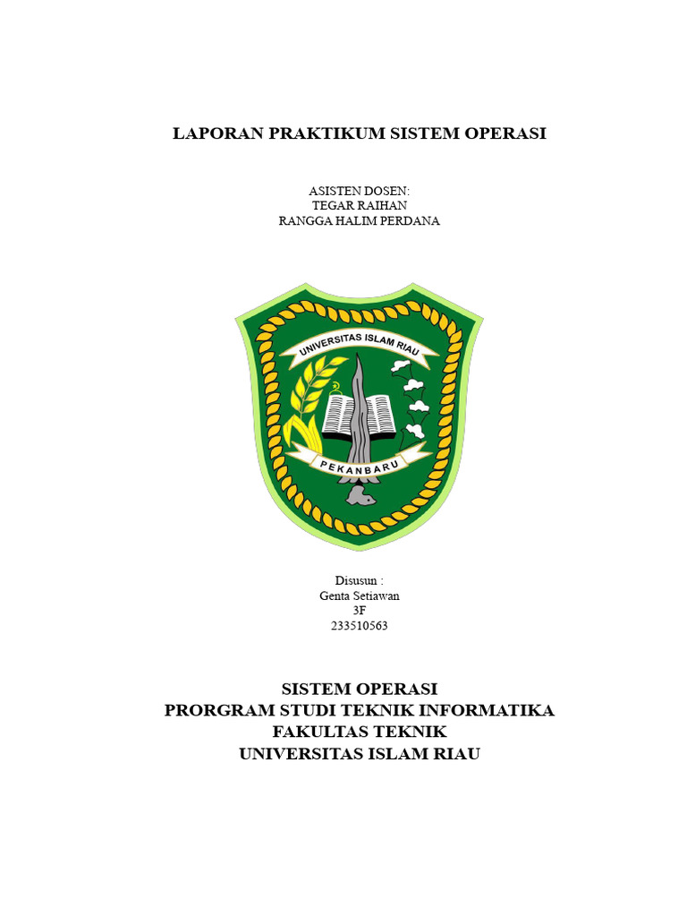 Laporan Praktikum Sisten Operasi Genta Setiawan 233510563 | PDF