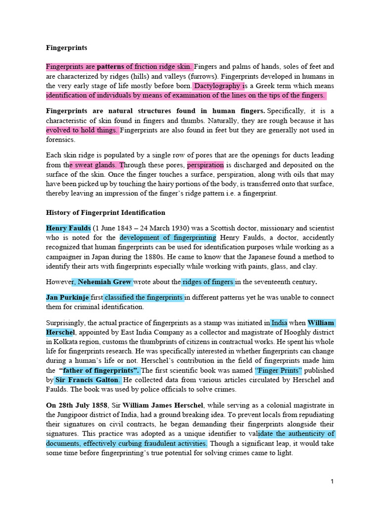 SEC BFS 5A Fingerprints - Introduction | PDF | Fingerprint